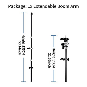 Selens Telescopic Reflector Holder Extendable Boom Arm 360 Degree Swivel with Adjustable Length for Photo Studio Product and Portrait Photography