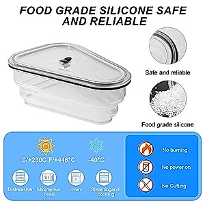 Pizza Storage Container Collapsible,Expandable Pizza Slice Container With lid Silicone Adjustable leftover Pizza Box Set with 6 Microwavable Serving Trays,Organization and Space Saver Reusable (1PACK-Black)