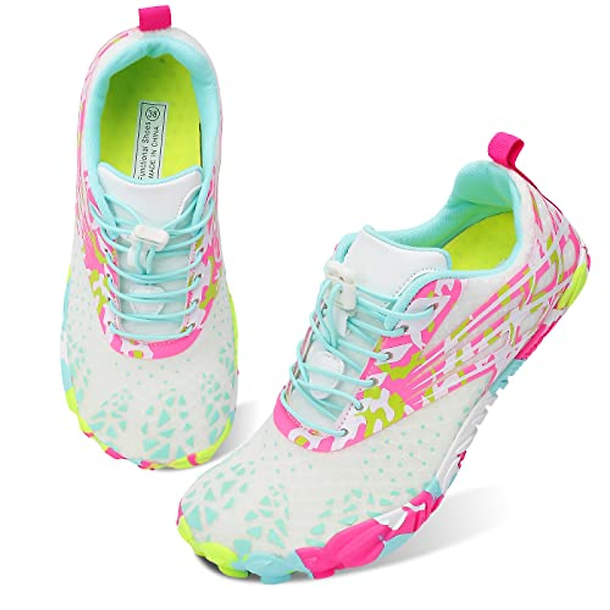 Scurtain Womens Water Shoes Women Adult Quick-Dry Aqua Sock Barefoot Shoes for Beach Swim River Pool Lake Hiking Kayaking Surfing Water Socks for Women Pink/Fusion 9 W/7.5 M