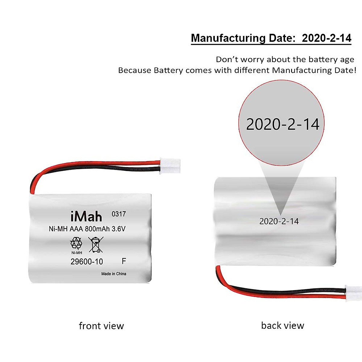 iMah Ni-MH Battery 29600-10 Replacement for Summer Infant Baby Monitor Wide View 28650 29000 29000A & Clear Sight 29040 29030