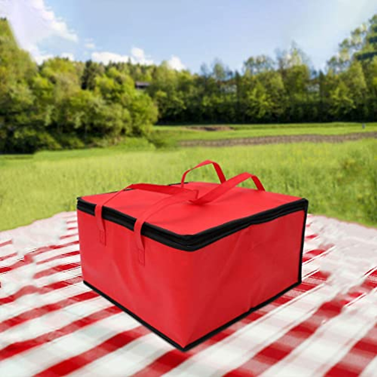 Thermal Food Bag Insulated Food Delivery Bag Insulated Pizza Delivery Bags Grocery Shopping Bags Thermal Tote Cooler Keep Food Warm Catering Bags for Seafood Cake Hot Food