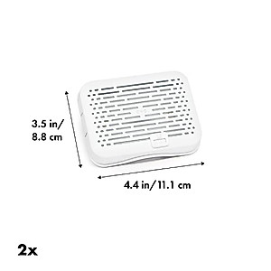 OXO Good Grips GreenSaver Produce Keeper -1.6 Qt & Good Grips GreenSaver Mounted Crisper Drawer Insert with Suction Cups (2 Pack),White