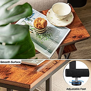 Yoobure C Shaped End Table Set of 2, Side Table for Couch and Bed, Small Side Table for Small Spaces, Living Room, Bedroom, Rustic Snack Table
