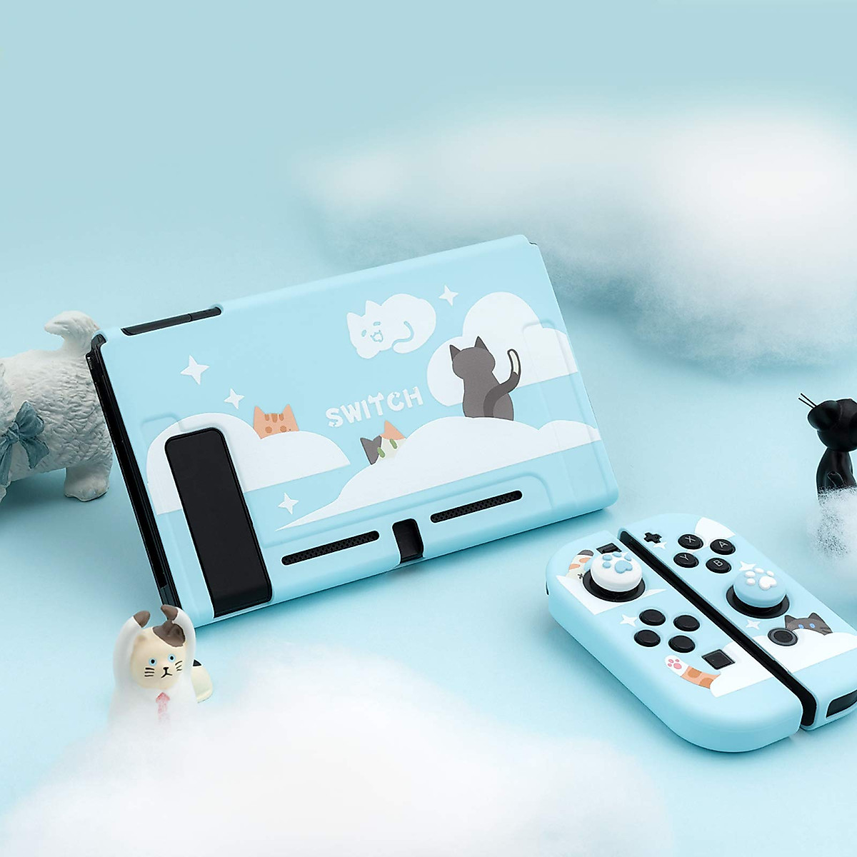 GeekShare Protective Case for Switch, Soft TPU Slim Case Cover Compatible with Nintendo Switch Console and Joy-Con (Nebula Cat)