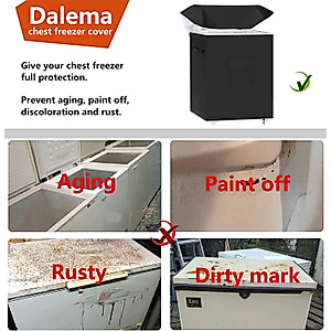 Dalema Chest Freezer Cover Waterproof,Deep Freezer Covers for Outside,Outdoor Chest Freezer Covers for Outside 5.0 Cubic Feet Freezer,Top with Zipper to Open(28"L x 23"W x 34"H,Black).