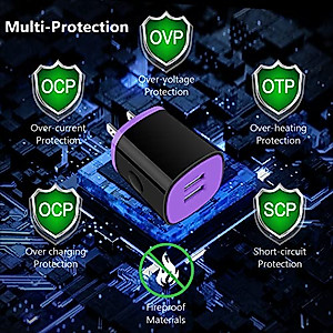 iPhone USB Wall Charger Adapter, Charger Brick, AndHot 5Pack 2.1A Dual Port Fast Charging Block Box Base Wall Charger Plug for iPhone 14 13 12 11 Pro Max SE XR XS X 8 7 6,iPad,Samsung,Android,Kindle