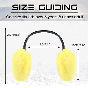 Peecabe Winter Women Earmuffs Faux Fur Girls Ear muffs Warm Unisex Kids Ear Covers Foldable Outdoor Boys Ear Warmers for Women (Yellow)