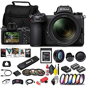 Nikon Z 7II Mirrorless Digital Camera 45.7MP with 24-70mm f/4 Lens (1656) + 64GB XQD Card + EN-EL15c + Corel Software + Case + Filter Kit + Telephoto Lens + More - International Model (Renewed)