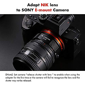 K&F Concept Lens mount adapter Compatible with Nikon AI Nikkor F Mount Lens to Sony Alpha E NEX Mount Mirrorless Camera with Matting Varnish Design Compatible for Sony A6000 A6400 A7II A5100 A7 A7RIII
