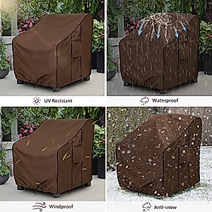 COSFLY Patio Furniture Covers for Outdoor Chairs Waterproof Clearance, Outside Furniture Deep Seat Cover, Fits up to 31.5W x 33.5D x36H inches(2 Pack)
