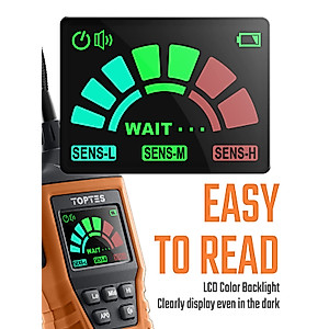 Natural Gas Detector, TopTes PT520A Gas Leak Detector with 17-Inch Gooseneck, Locating The Source of Propane, Natural Gas, and Combustible Gas Leak for Home and RV (Includes Battery x3) - Orange