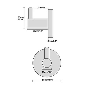 Alise Towel Hook Bathroom Single Robe Hooks Wall Mount Clothes Hook for Bedroom Kitchen Cloakroom Door Back Cabinet,GDL3903G-4P SUS304 Stainless Steel Brushed Gold Pack of 4
