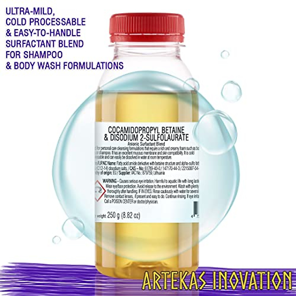 COCAMIDOPROPYL Betaine & DISODIUM 2-SULFOLAURATE - Ultra-mild, Cold Processable & Easy-to-Handle Surfactant Blend for Shampoo & Body Wash Formulations - Liquid - 250 g | 8.82 oz