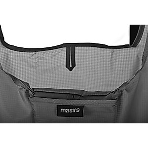 Masirs Ripstop Reusable Grocery Shopping Bag - Replace Paper and Plastic Bags with Large, Strong Eco Friendly Bags. Turns into a Carrying Pouch when Folded into Its Own Pocket. (GREY | 6-PACK)