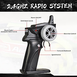 Agekub 1:12 Remote Control Monster Truck for Boys RC Monster Trucks Toys High Speed Music RC Stunt Car 2.4 GHZ Hand Controlled Rock Crawler RC Toy Car Gift for Kids