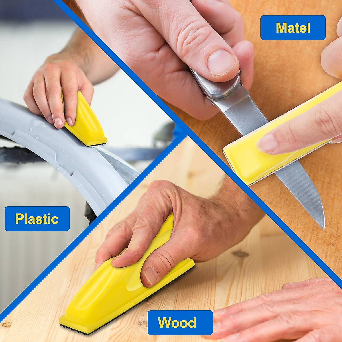 3.5”x 1” Mini Sander Kit, Mini Detail Sander with 70 Sheets Sandpaper-Grit 40 60 80 120 180 240 320, Coldairsoap Micro Sanding Tools, Detail Handle Sanding Tools for Small Projects, Craft, Wood