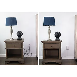 Sleek Socket - The Original & Patented Ultra-Thin Outlet Concealer with Cord Concealer Kit, 3 Outlet, 3-Foot Cord, Universal Size, UL Certified (Ideal for Kitchens, Small Spots & Behind Furniture)