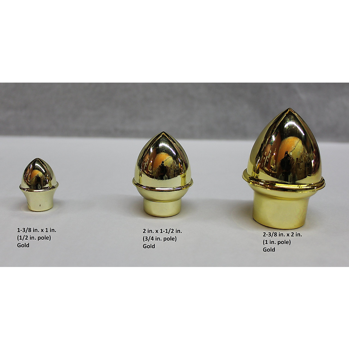 Gold Acorn End Cap Flag Pole Topper Finial (Fits 1 in. Pole)