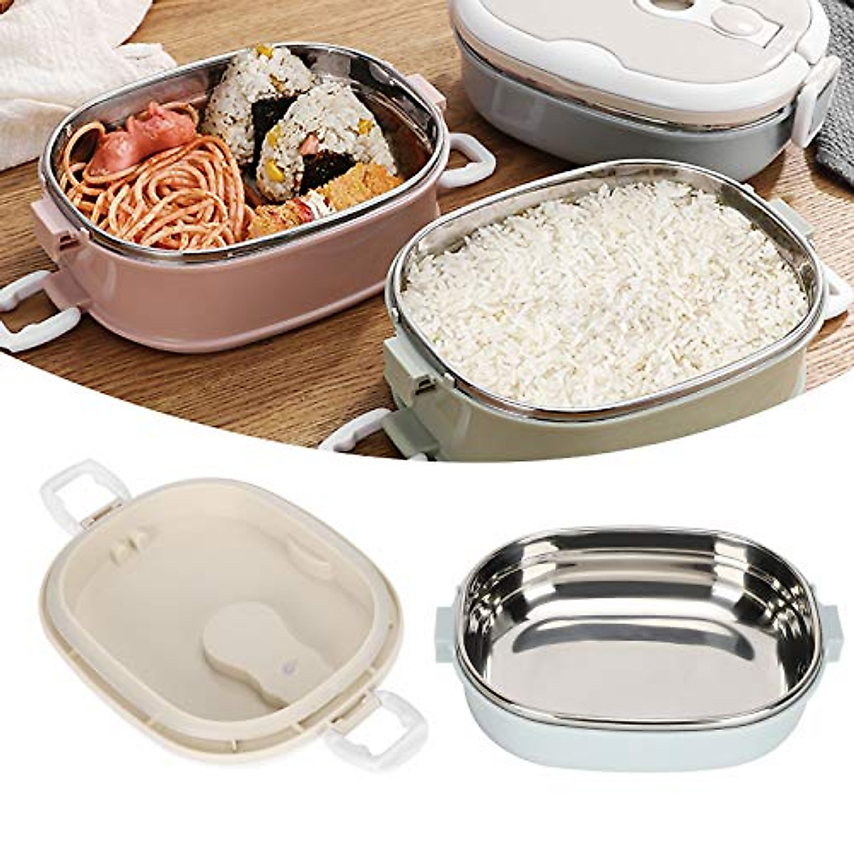 Bento Boxes, Lunch Box Portable Leakproof Stainless Steel Insulated Thermal Food Container Compartment Lunch Box for Student Children Work(Single Layer 900ml)
