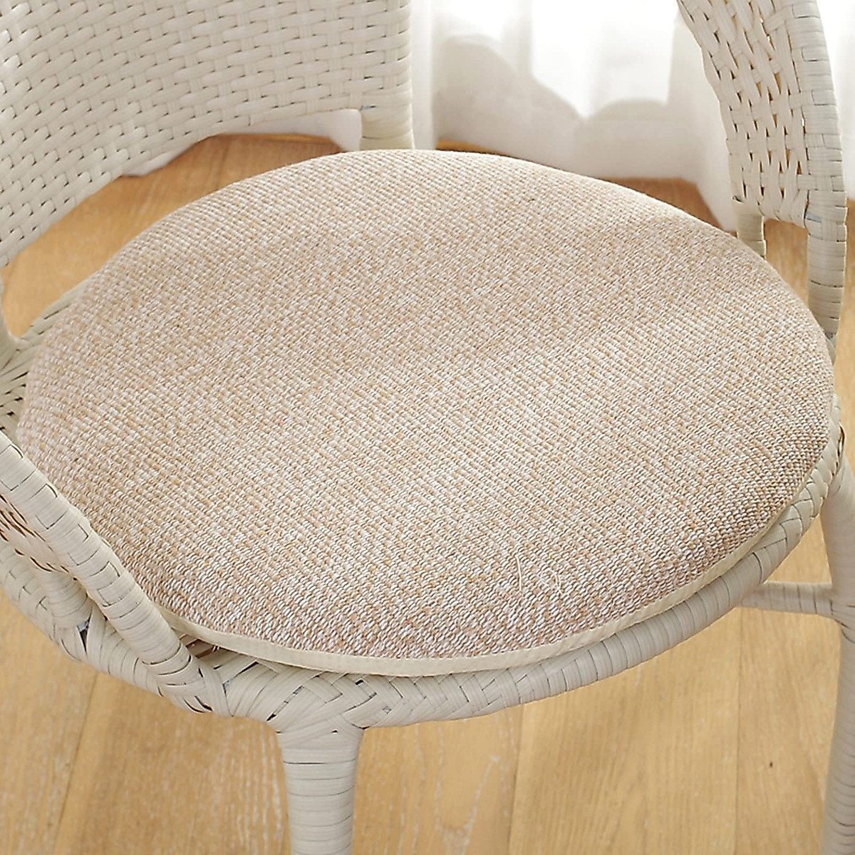 ILMF Round Cotton Seat Cushion, Removable Washable Non Slip Backing Chair Pad Ultra Soft Comfortable Breathable Chair Cushion Booster Cushion for Bedroom Living Room Patio (G Diameter:35cm(14in))