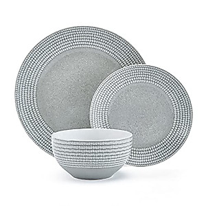 Pfaltzgraff Felicity 12 Piece Dinnerware Set, Service for 4,Gray