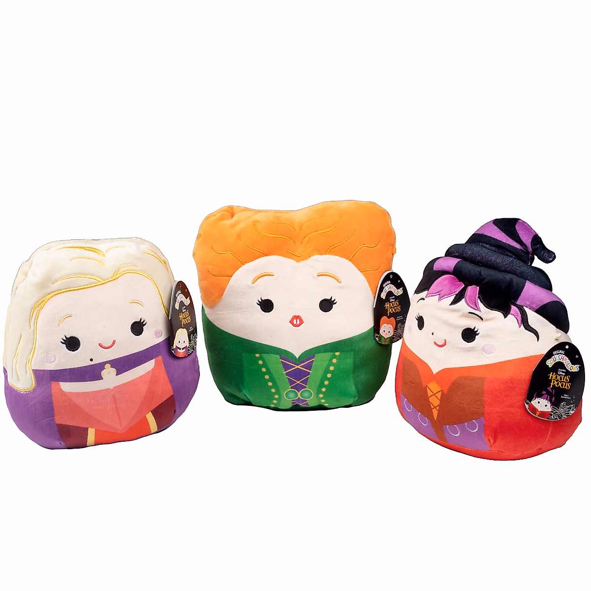 Squishmallows 8-Inch Hocus Pocus Set - Sanderson Sisters Witches - Official Jazwares Halloween Plush - Collectible Soft & Squishy Stuffed Animal Toy - Add to Your Squad - Gift for Kids, Girls & Boys