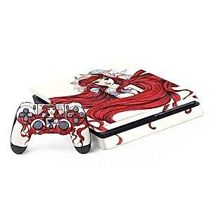Skinit Decal Gaming Skin Compatible with PS4 Slim Bundle - Officially Licensed Disney The Little Mermaid Ariel Illustration Design