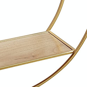 CosmoLiving by Cosmopolitan Metal Round 2 Shelf Wall Shelf, 30" x 6" x 18", Gold