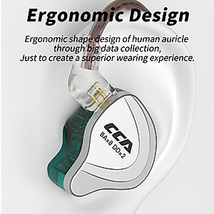 CCA C10 in Ear Monitor Headphone 10 Hybrid Drivers Wired Earbud 4BA 1DD HiFi IEM Earphones Stereo Noise Isolating Earphone with Detachable Cable for Musicians Singers Studio Audiophiles Dj PC