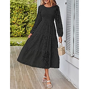 Dresses 2023 Smocked Crewneck Tie