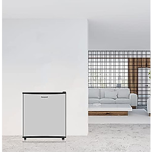 Honeywell Compact Refrigerator 1.6 Cu Ft Mini Fridge with Freezer, Single Door, Low noise, for Bedroom, Office, Dorm with Adjustable Temperature Settings, Black
