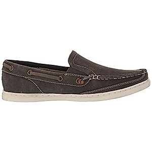 Margaritaville Men's Dock Boat Leather Lace, Lightweight Slip On Shoes, Black, 10