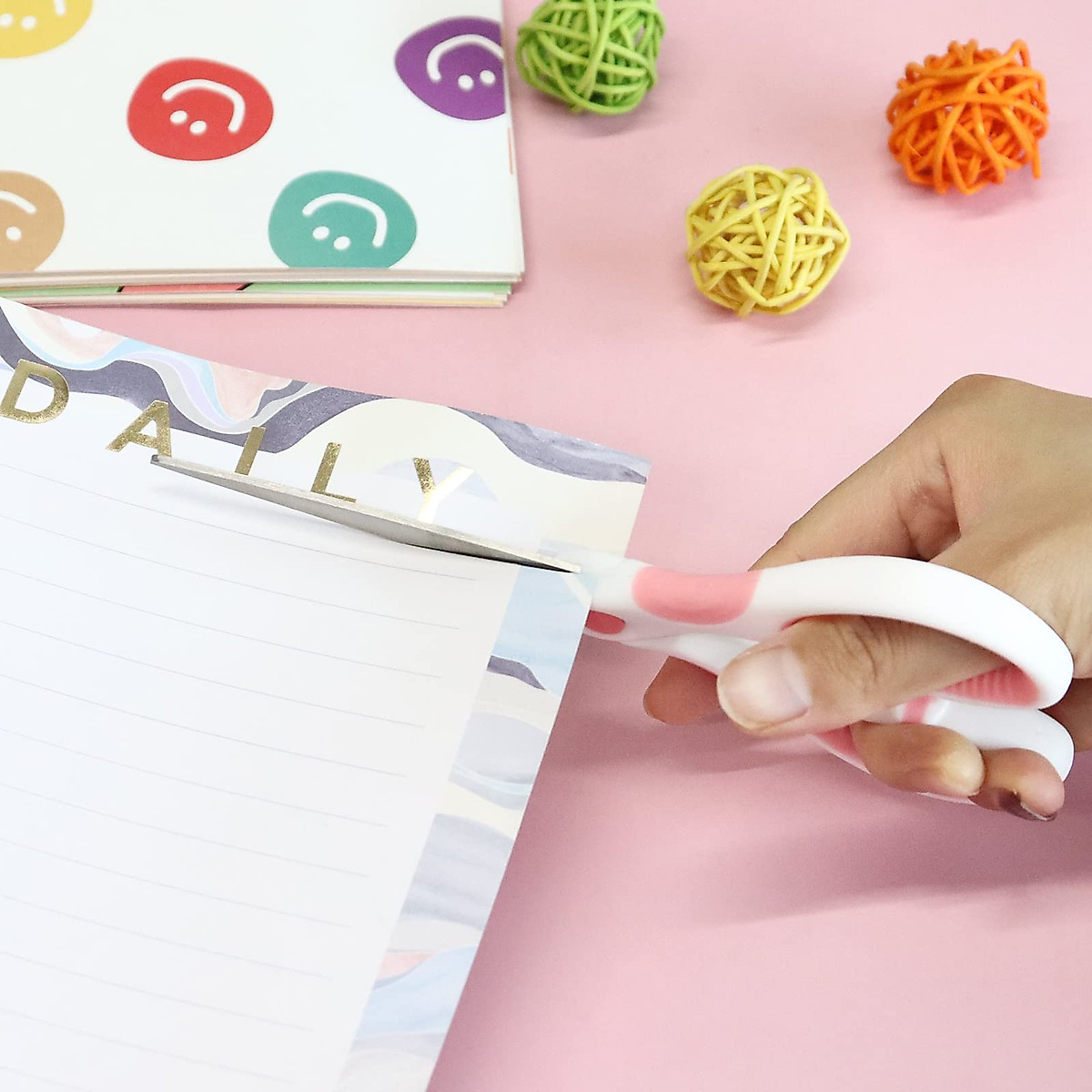 Multipurpose Pink Scissors Ergonomic Comfort-Grip Shears Stainless Steel 6.9 Inches Office Scissors for Fabric Cutting, Home, Leather Arts Crafts Scissors (Pink)