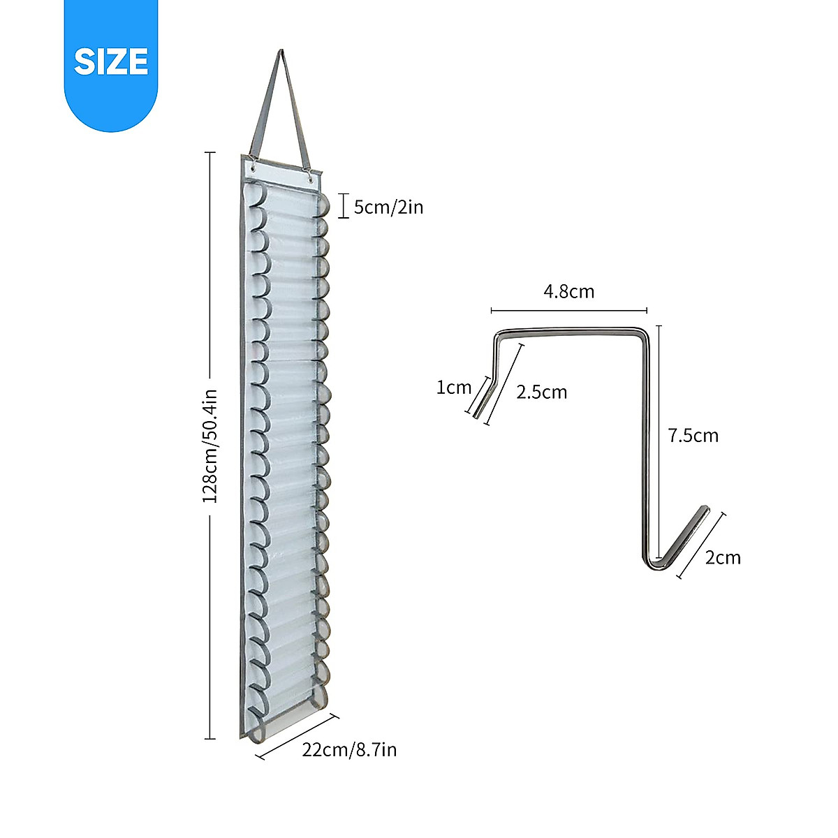 Vinyl Roll Holder with 24 Compartments - Wall Mounted Hanging Organizer for Door or Wall