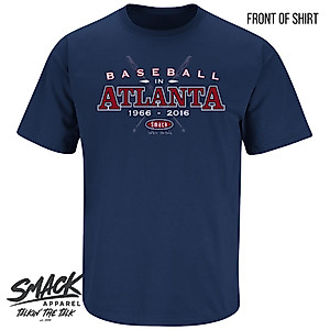 Atlanta Baseball Fans. Baseball in Atlanta Navy T-Shirt (Sm-5X) (Short Sleeve, X-Large)