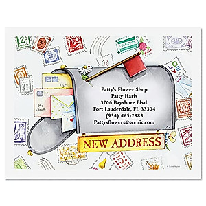 Keep In Touch Personalized New Address Postcards, Set of 24 Moving Announcements, 5-¼ x 4 inches