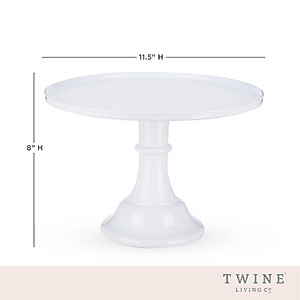 Twine Melamine Cake Stand, Cupcake Display Home Decor Food and Dessert Serving Accessory, 11.5 x 8 Inches, White, Set of 1