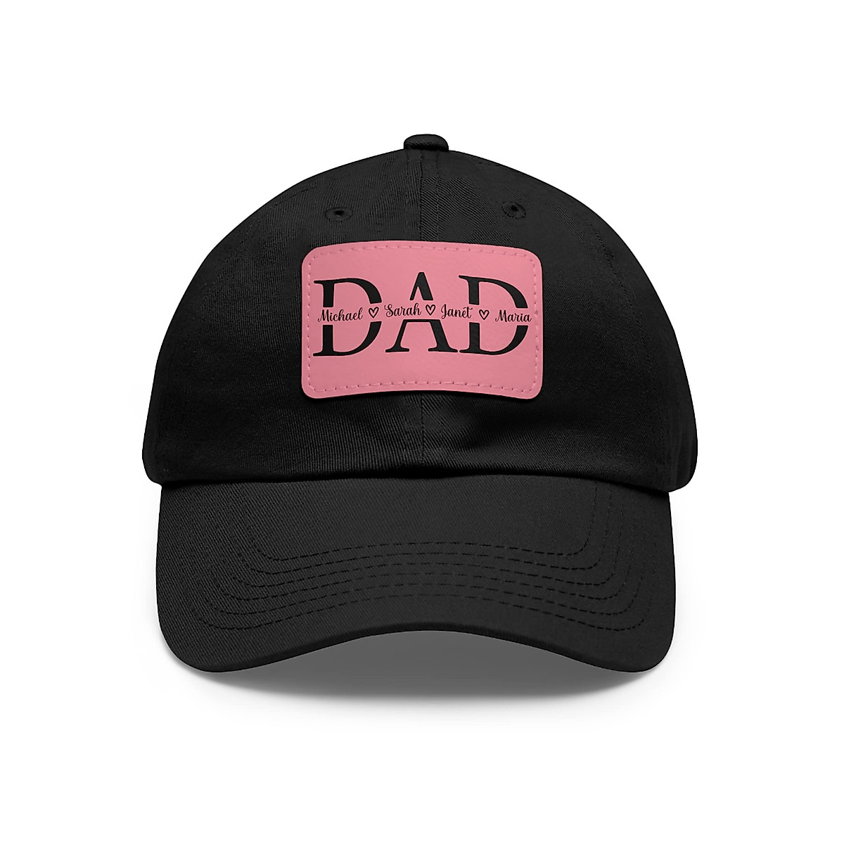GODMERCH Personalized Dad Hat with Leather Patch, Custom Nickname and Kids Name Hat, Custom Leather Patch Hat, Gifts for Dad On Fathers Day, New Dad Gift, Red