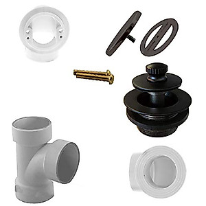Westbrass Illusionary Overflow, Sch. 40 PVC Plumbers Pack with Lift and Turn Bath Drain, Oil Rubbed Bronze, D594PHRK-12
