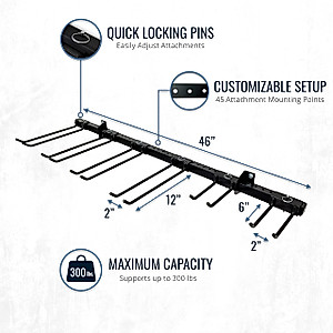 StoreYourBoard Tool Storage Rack, Max, Wall Mount Tools Home and Garage Organizer Storage System, Steel Gear Hanger