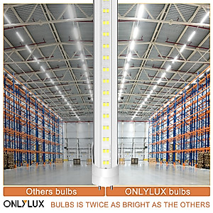 ONLYLUX Led Tube Lights 4ft, 4 Foot Led Bulbs 24-Pack 28W 5000K 4000lm Daylight T8 T10 T12 Fluorescent Replacement Dual Ended Power Clear Lens