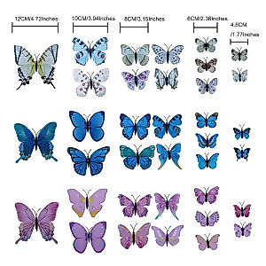Nastaus 36PCS Magnetic Butterfly Wall Stickers,Artificial Butterfly Decoration,3D Butterfly Sticker for Home Kitchen Fridge Garden Birthday Party Wedding Decor