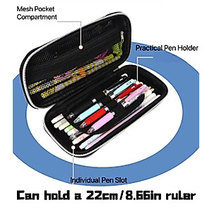 XZR Cool Pen Case Box Bag Stocking Stuffers Large Capacity Organizer Cool Supercar Race Car Pencil Bag Storage Box EVA Material Nice Gift (Red)