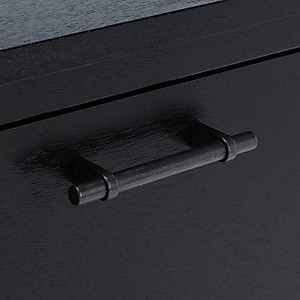 SAFAVIEH Home Collection Filbert Black 4-Drawer Entertainment Stand up to 55" Flatscreen TV (Fully Assembled) Media Unit