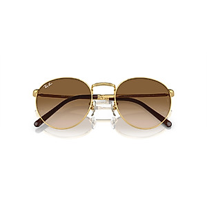 Ray-Ban RB3637 New Round Sunglasses, Gold/Clear Gradient Brown, 50 mm