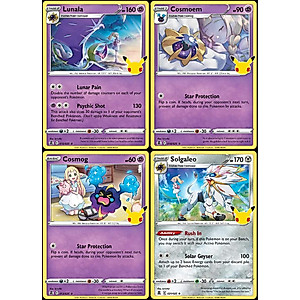 Solgaleo & Lunala - Pokemon Celebration 4 Card Lot - Legendary Holo Foil - 015/025 & 021/028