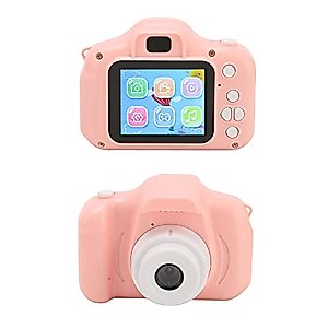 Tgoon Kids Digital Camera, 400mAh Battery Pink Multi Mode Filter Portable Camera Wide Applicability Cute ABS Material for Home for Girls