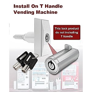 Naissian Universal Vending Machine Lock with Keys Aliked,Tubular Cylinder Lock Compatible for Pepsi,Coke Machine, Snack Machine Coffee Maker, 32MM，Pack of 1, 6 Keys Aliked