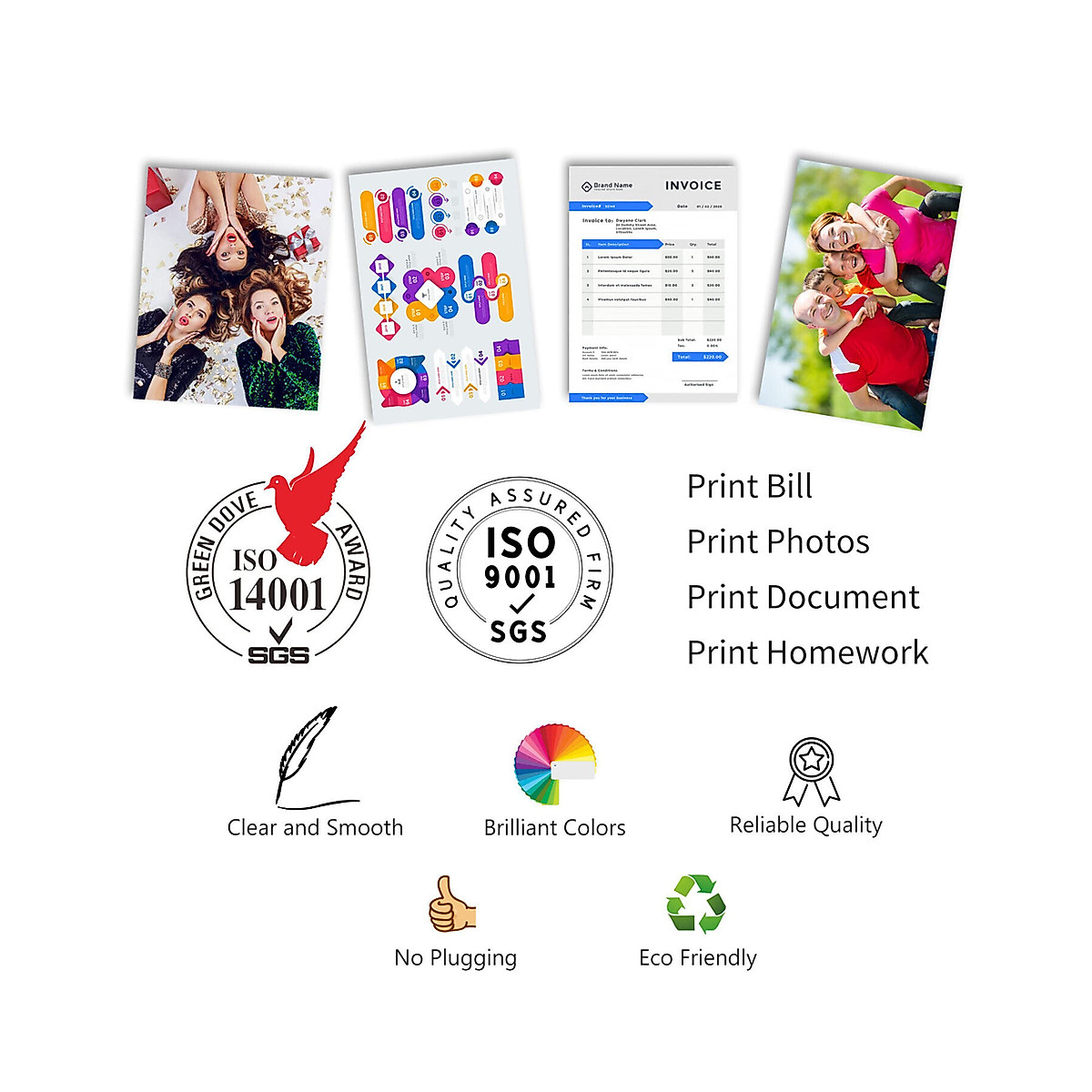 T502 502 Ink Ultra-high Capacity Refill Ink Bottle Color Combo Pack for Epson ET-2850 ET-3830 ET-3850 ET-2760 ET-3760 ET-15000 Printer (4 Pack)