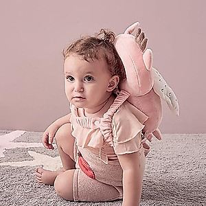 Bebamour Baby Walkers Protective Toddler Adjustable Baby Head Protection Safety Pad Backpack Wear for Crawling (Pink-Pig, Pig)